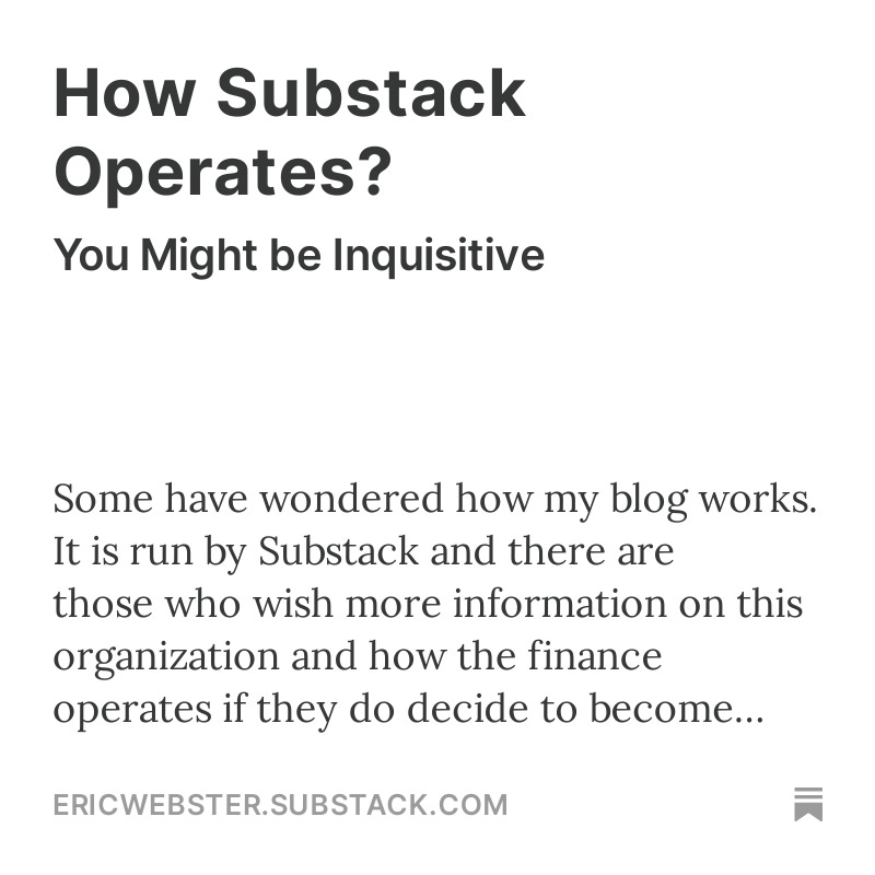 How Substack Operates? - by Eric Webster - Eric’s Blog