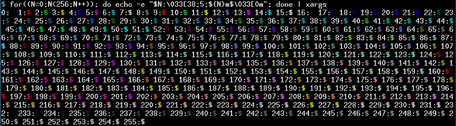 bash color sampling 1-liner - by Tyler Adams - CodeFaster