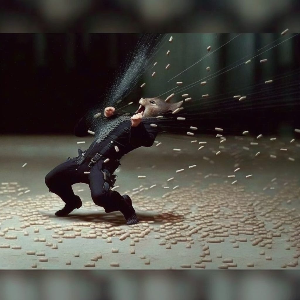 Dodging bullets in The Matrix - by The Blind Squirrel