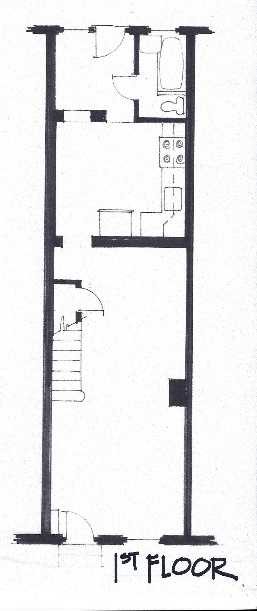 CREATE SPACE FOR BATHROOM IN TINY BALTIMORE ROW HOUSE