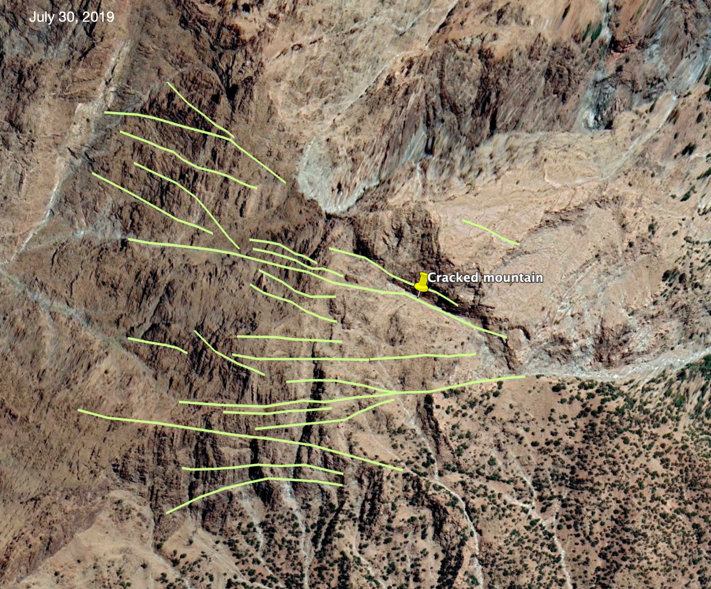 The earthquake that cracked a mountain?