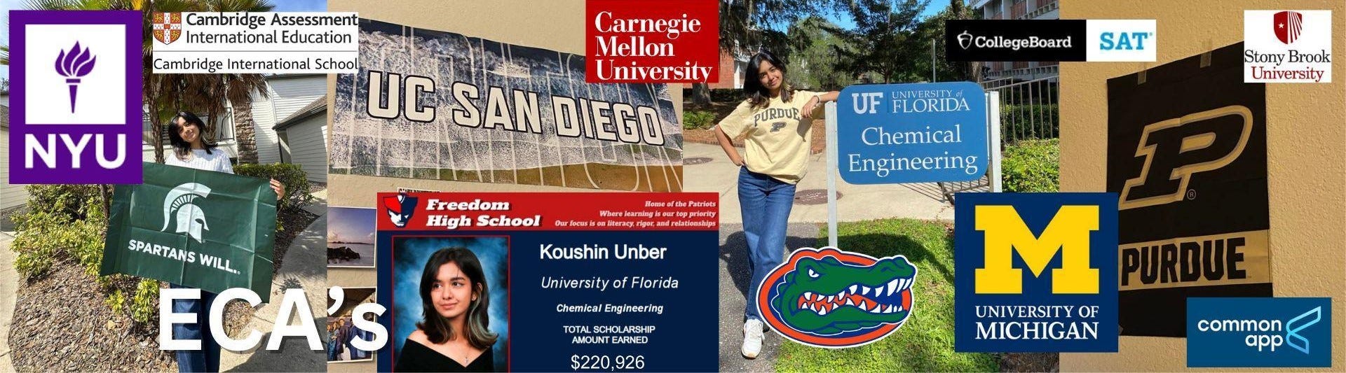 How I got into UMichigan, NYU, Purdue, UCSD, UF, etc...