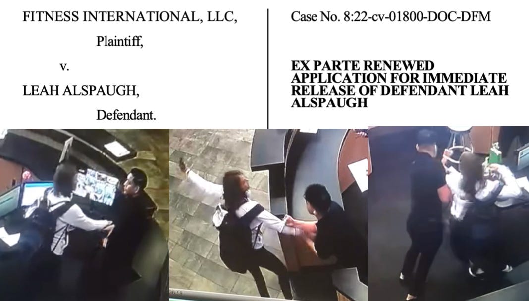 Leah Alspaugh jailed for civil contempt against LA Fitness