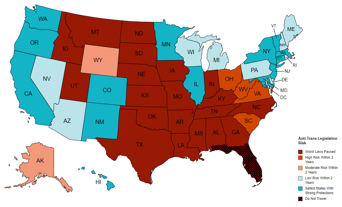 Erin's 2024 Anti-Trans Legislative Risk Map - by Erin Reed