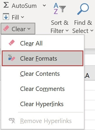 How to clear formatting in Excel [multiple options + keyboard shortcut]