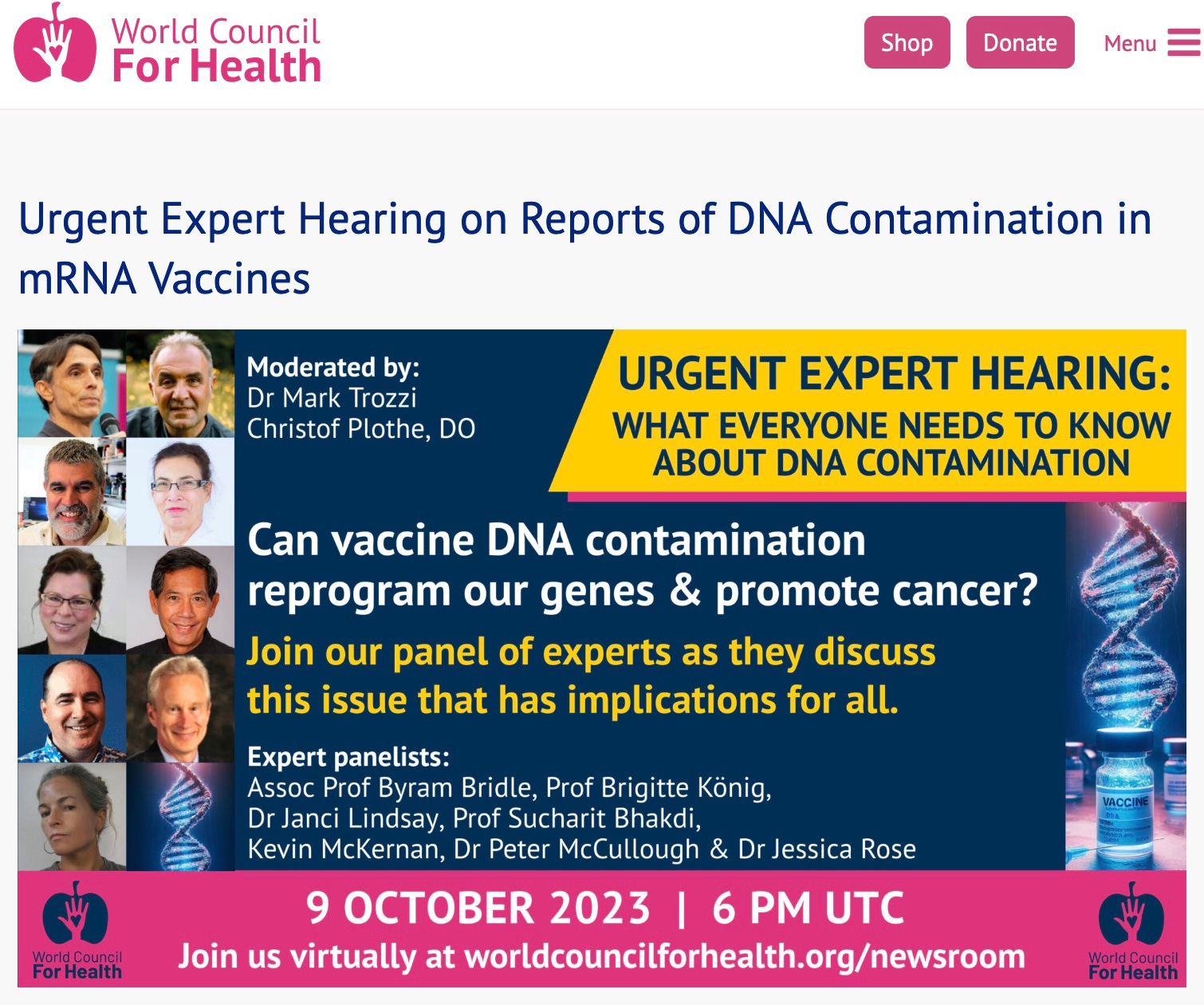 Don't Miss It: Important meeting on the DNA plasmid contamination of ...