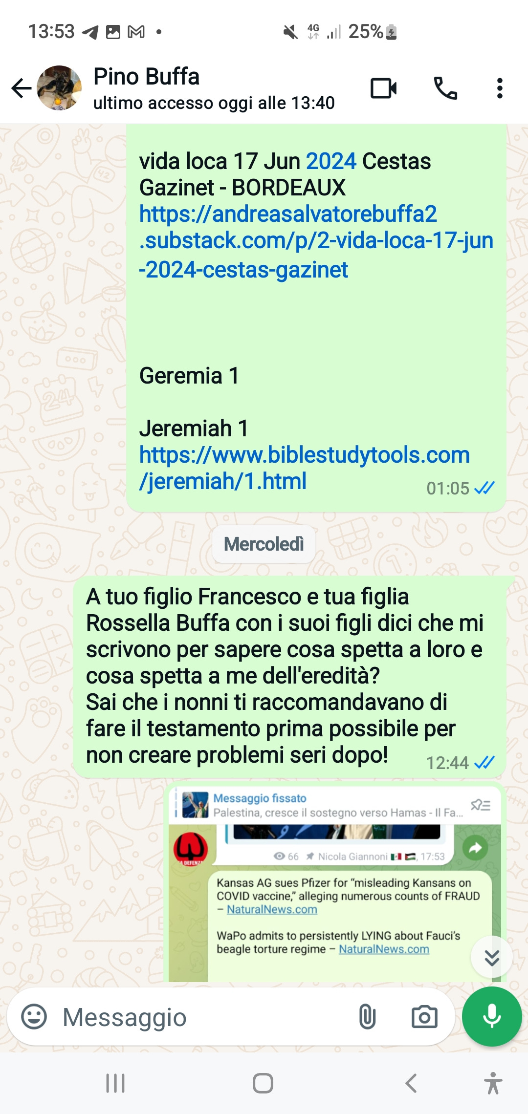 EREDITÀ FAMIGLIA GIUSEPPE BUFFA E MARIA LOMBARDO!