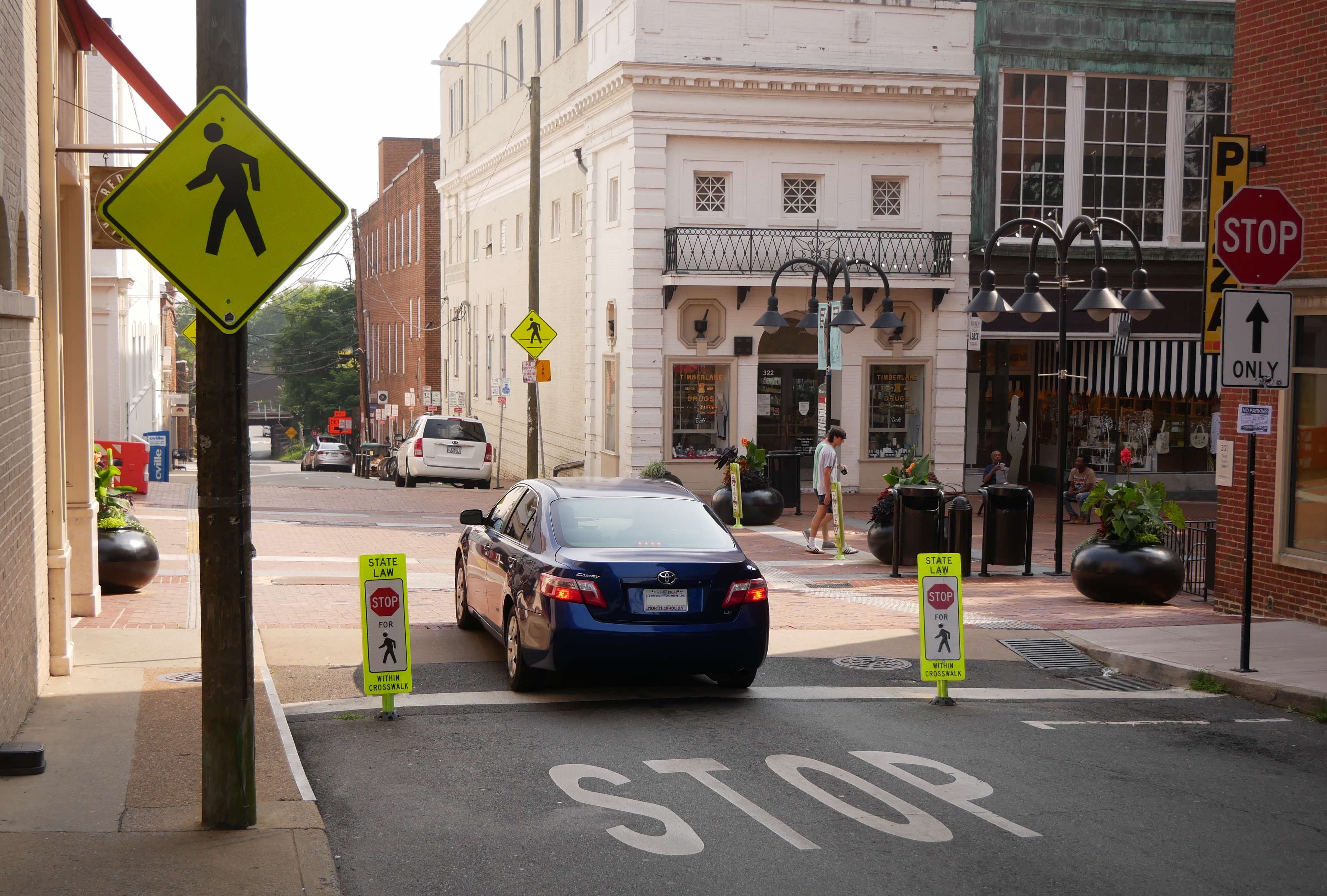 How potentially dangerous are the Downtown Mall vehicle crossings?