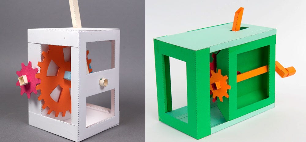 Gear/Crank Paper Mechanism - Rob Ives Workshop Notes