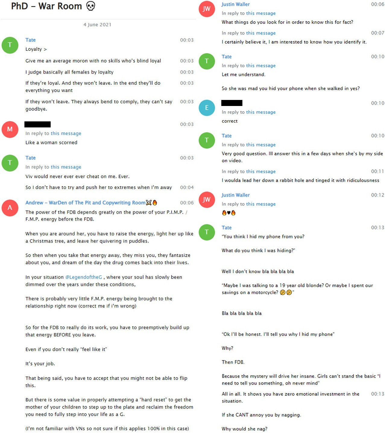 (MORE!) leaked chat logs reveal Andrew Tate's human trafficking operation