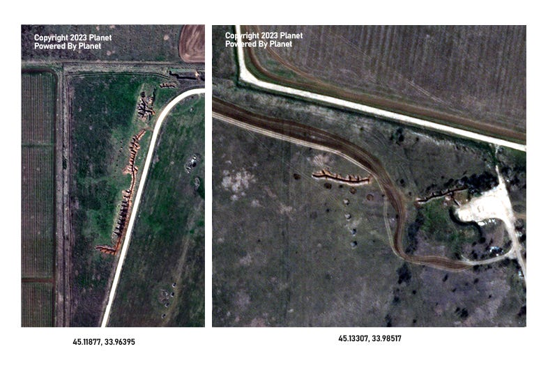 Russian field fortifications in Ukraine