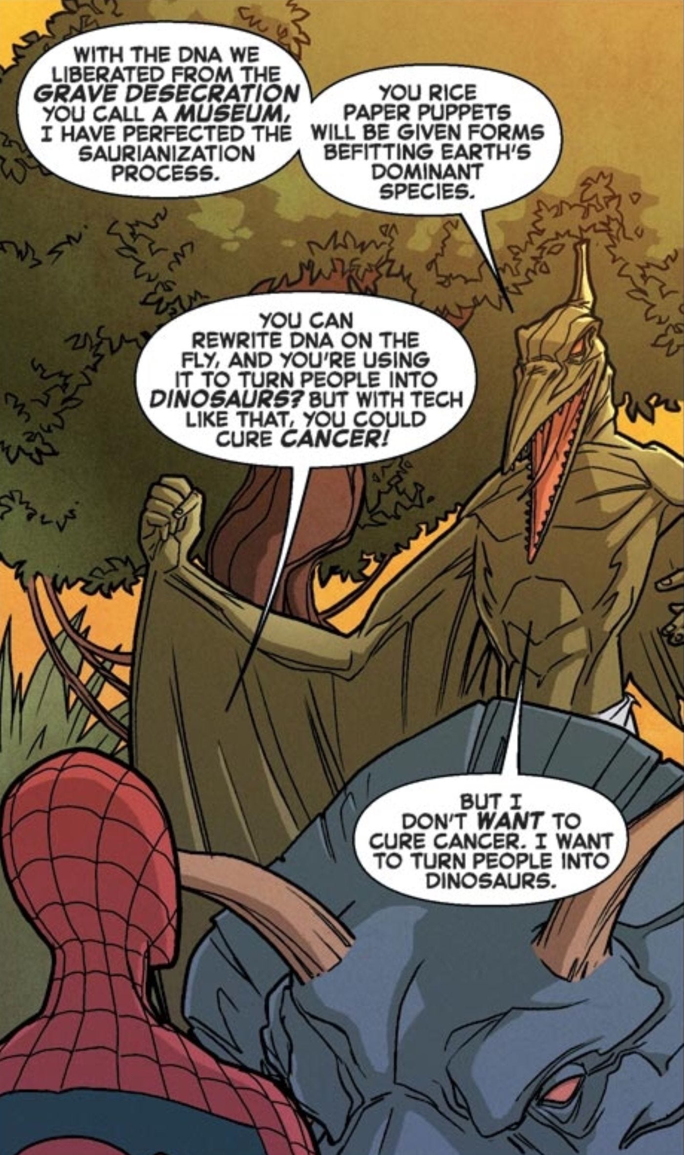 In praise of turning people into dinosaurs In praise of turning people into dinosaurs