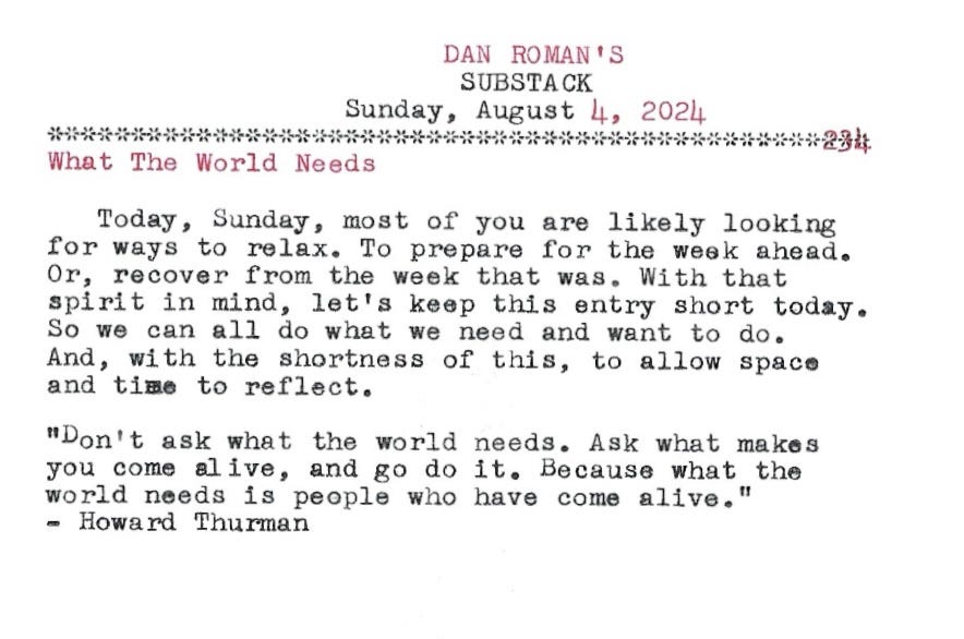 What The World Needs - Dan Roman's Substack