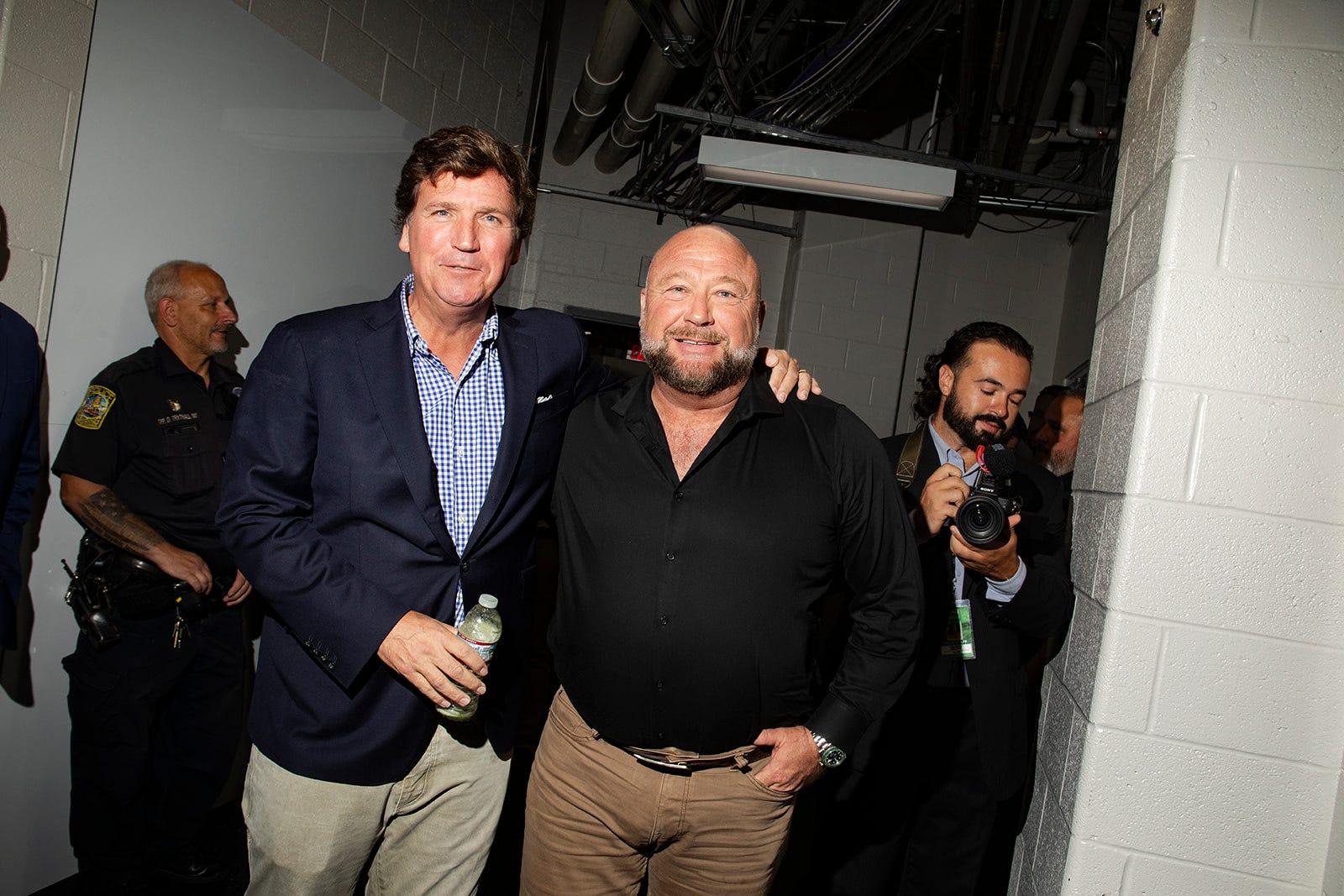Backstage with Tucker Carlson and Alex Jones