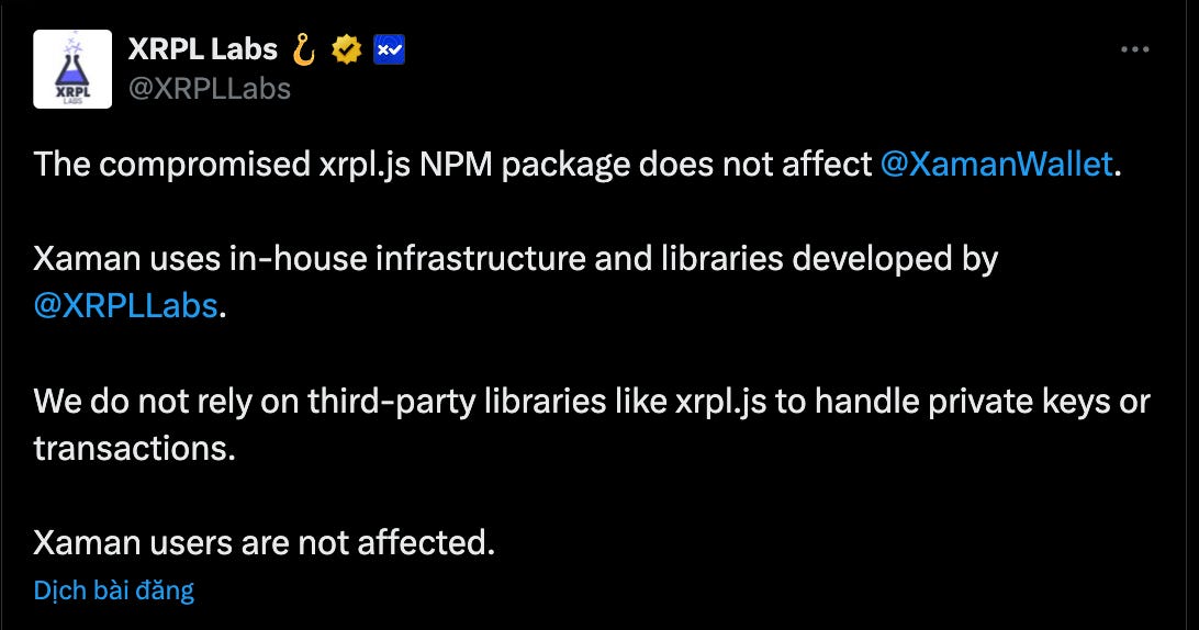 Ripple’s xrpl.js npm Package Compromised in Supply Chain Attack