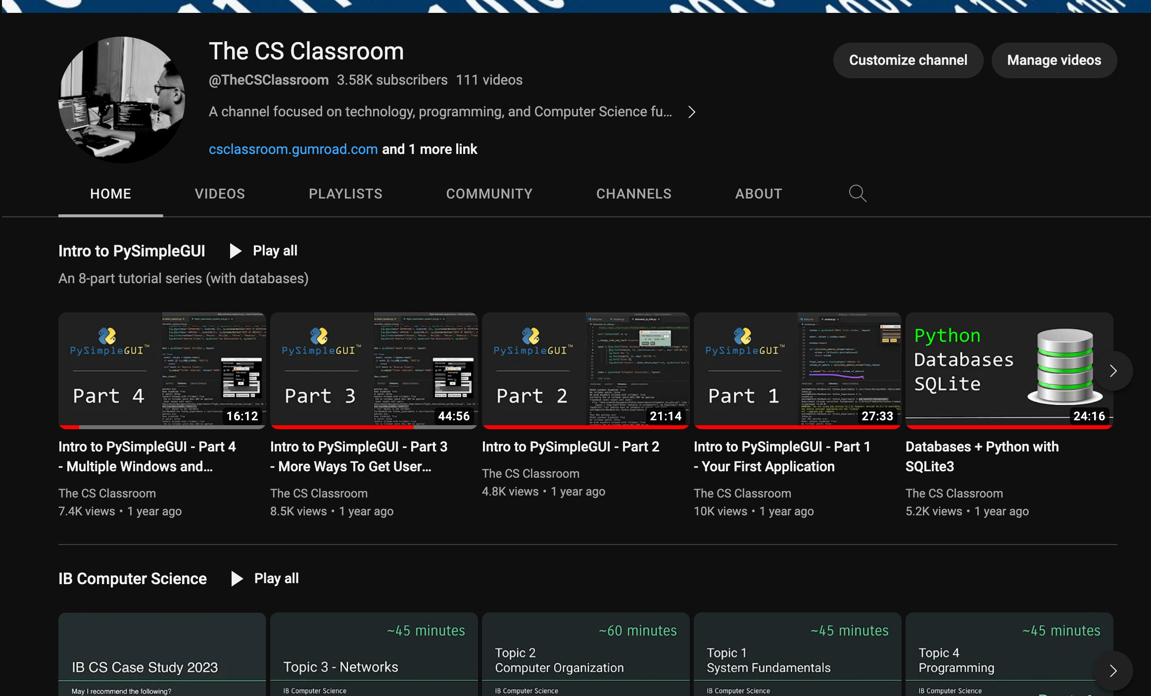 The Story of my Computer Science Youtube Channel