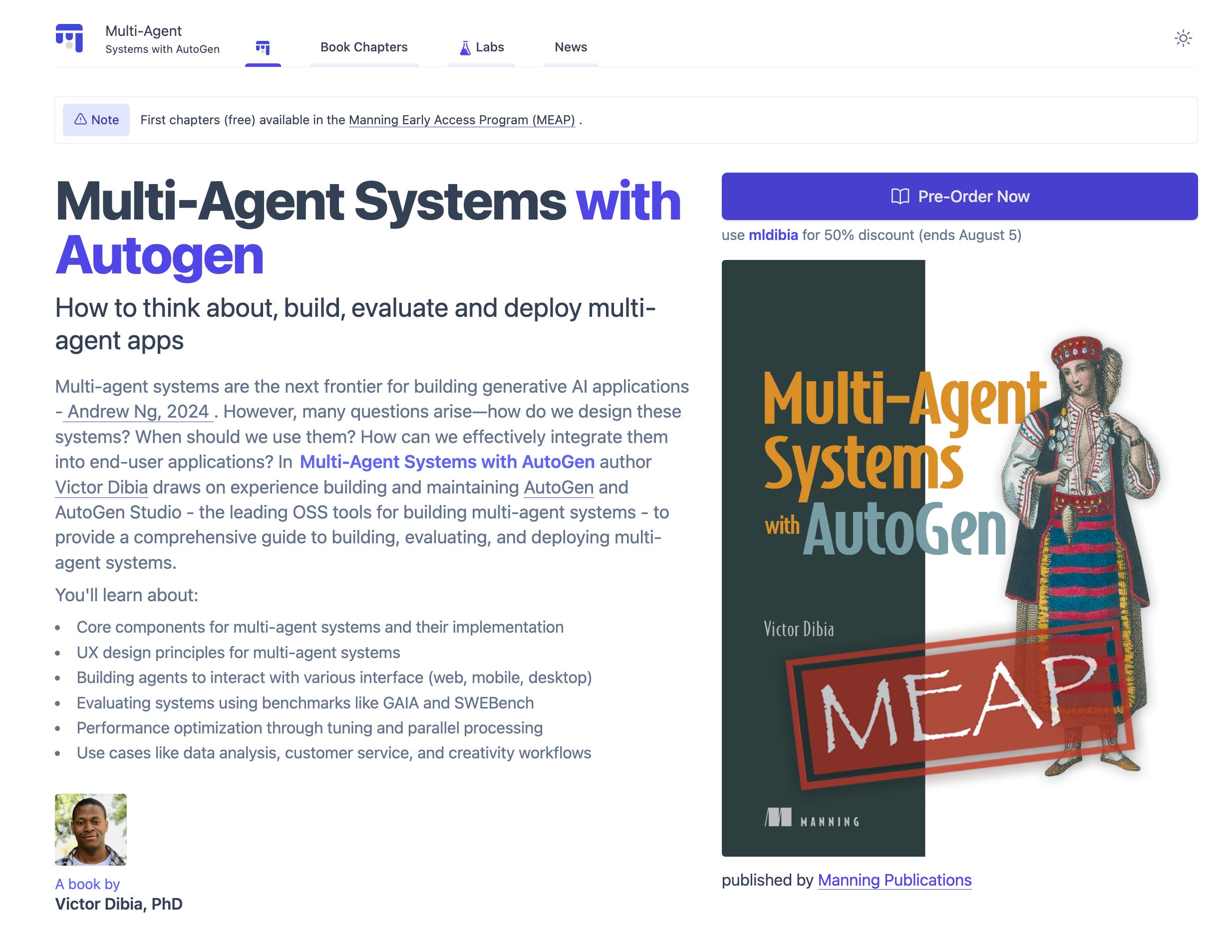 Announcing A New Book - Multi-Agent Systems with AutoGen!