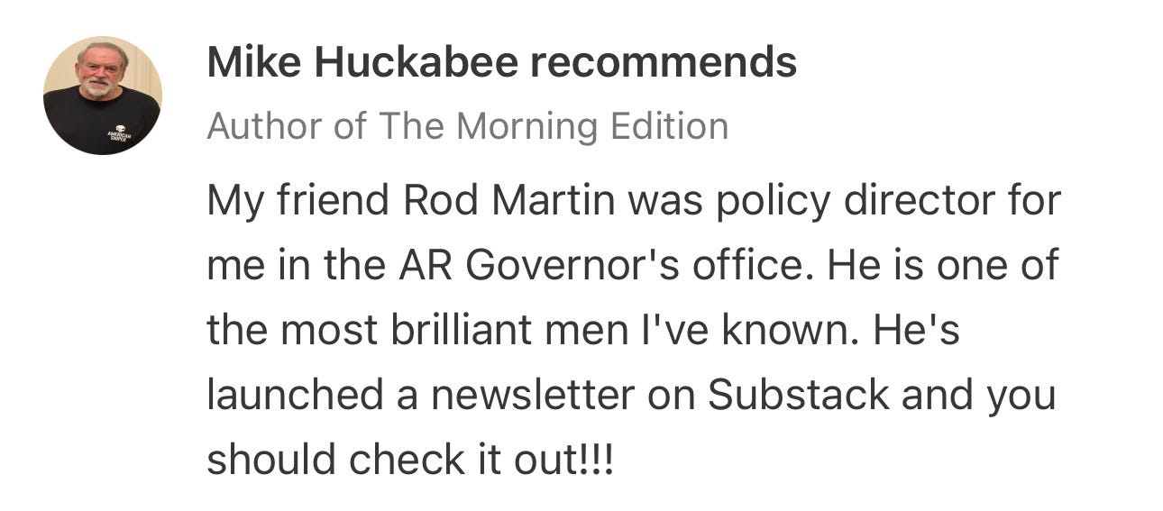 Subscribe to The Rod Martin Report! - by Rod D. Martin