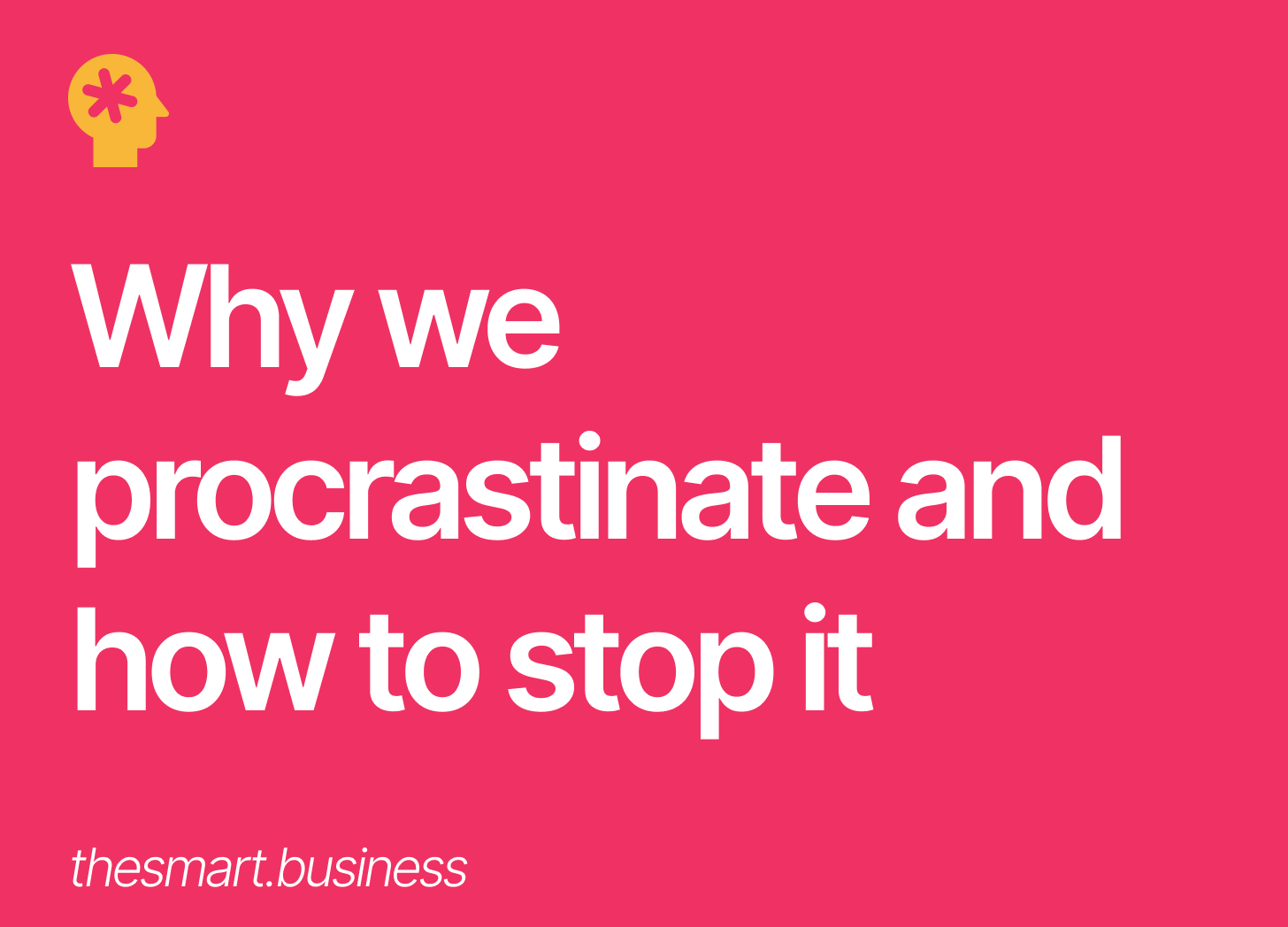 Why we procrastinate and how to stop it - by Mr. Wolf