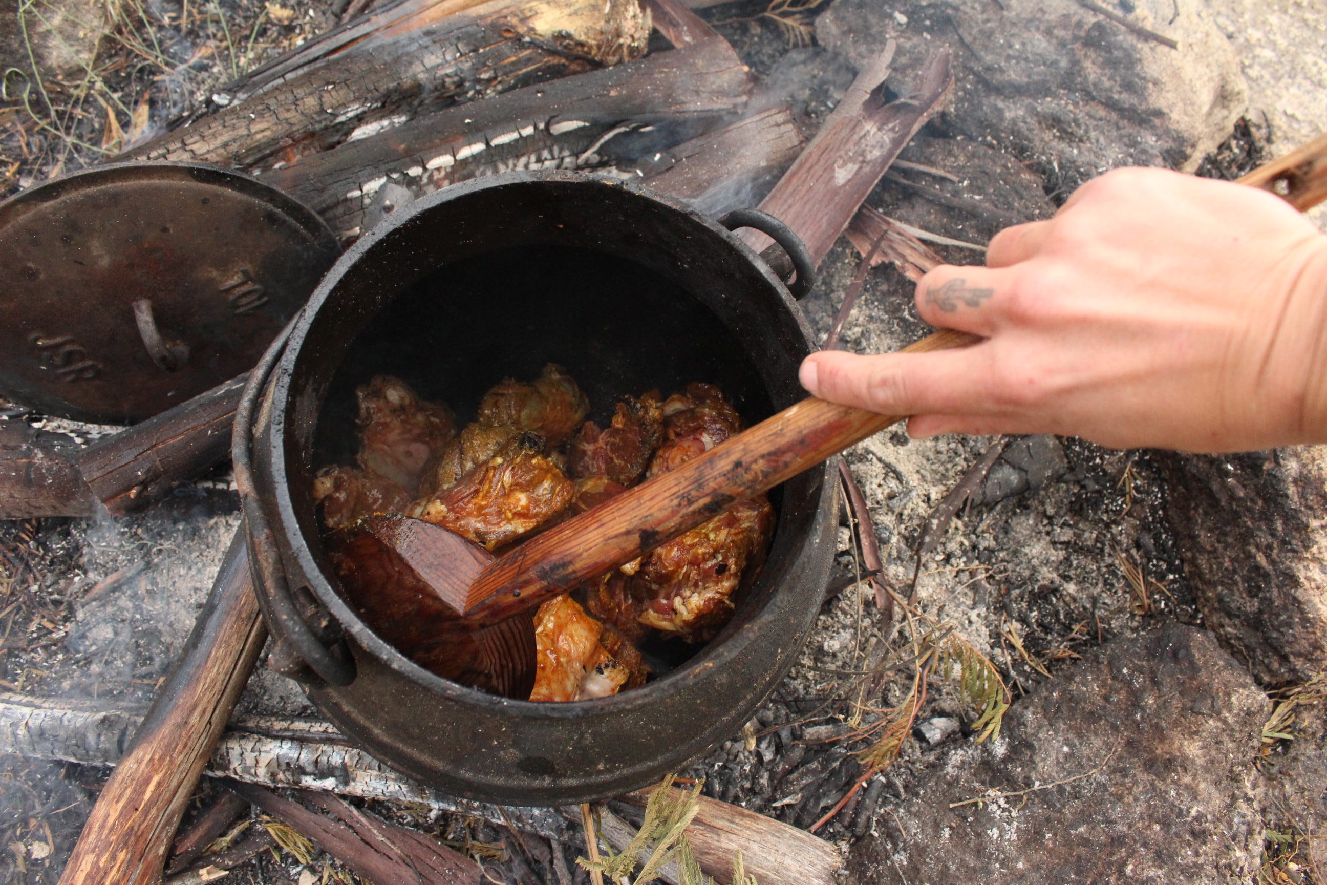 Campfire cooking off grid & a goat curry recipe