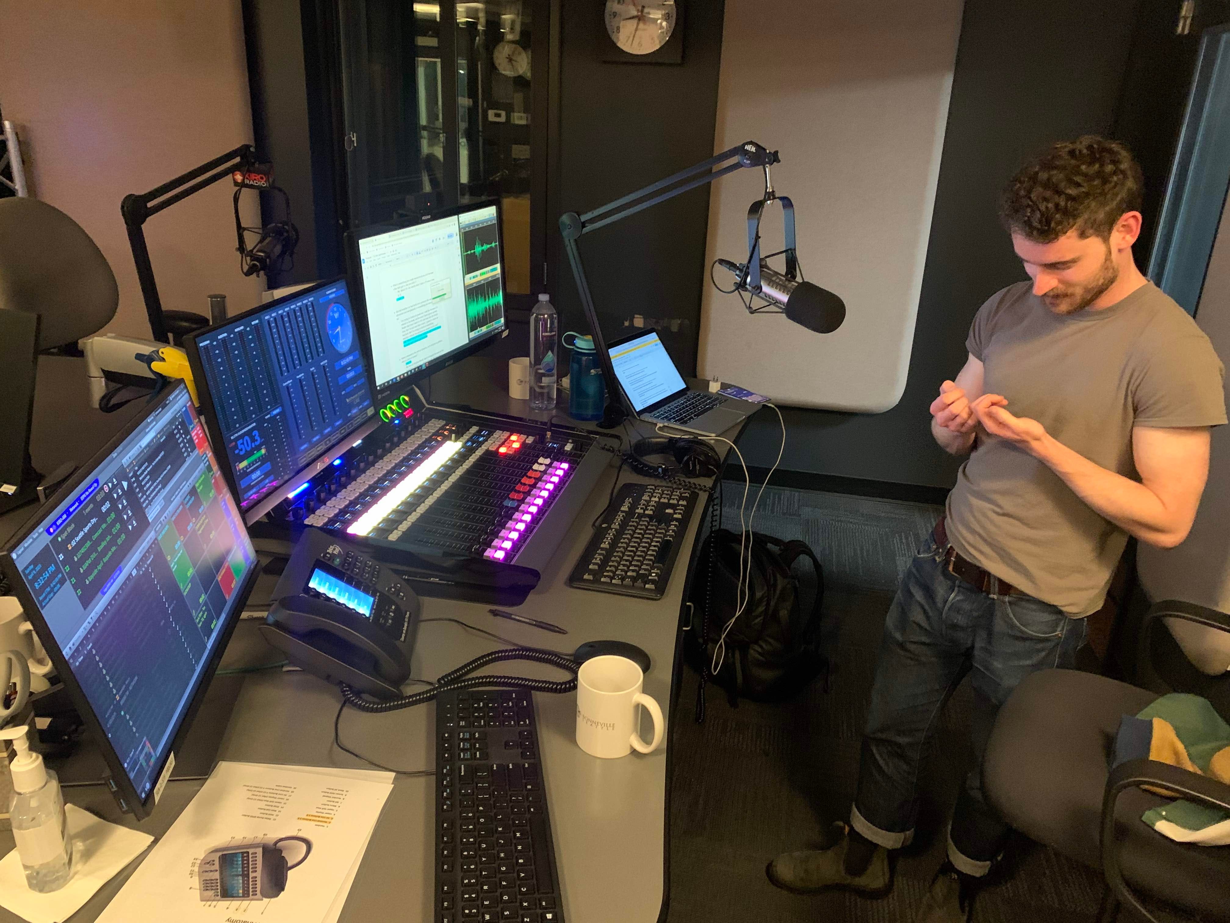 A peek inside the podcast recording studio