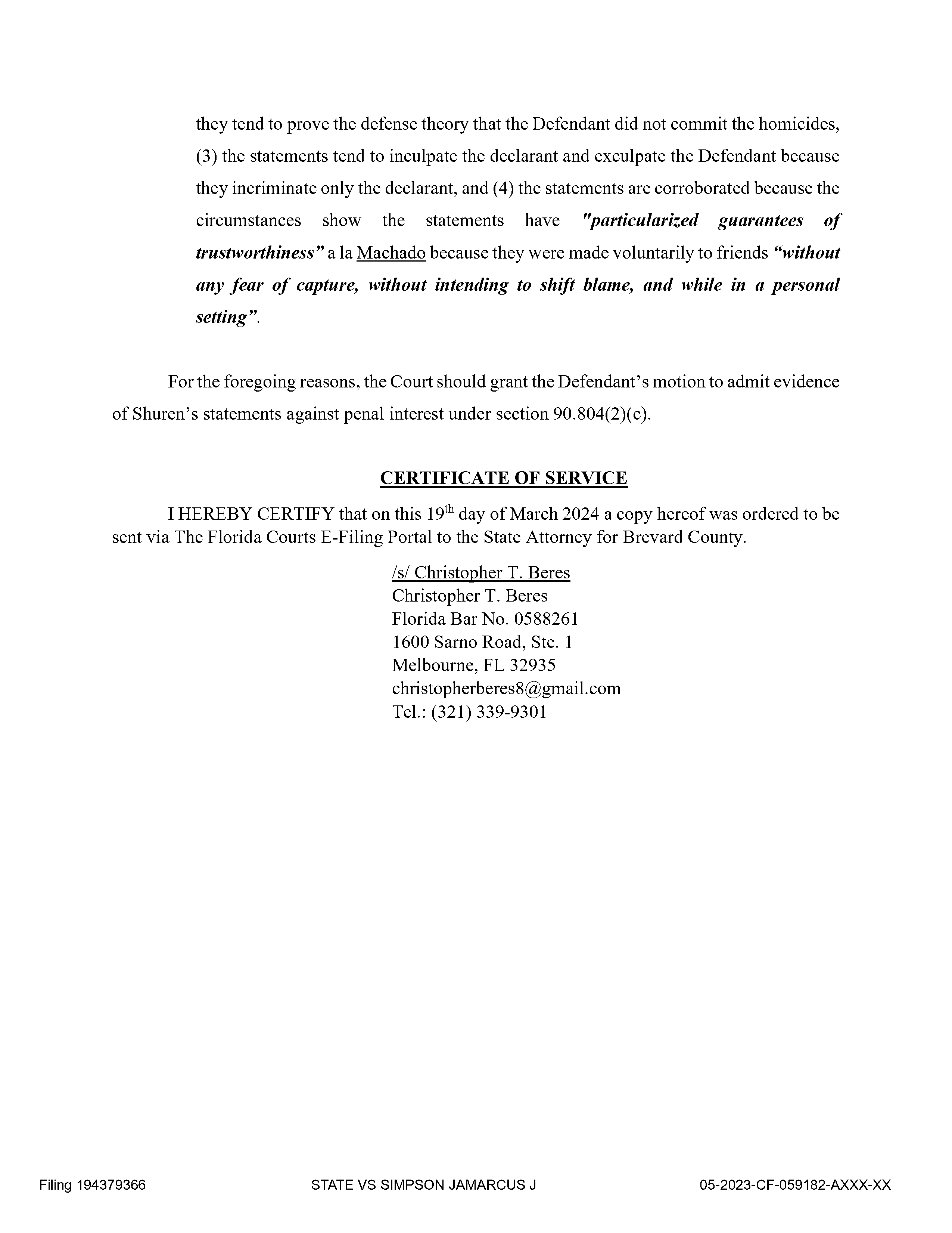 Jamarcus Simpson Pleads No Contest in Palm Bay Christmas Day Double ...