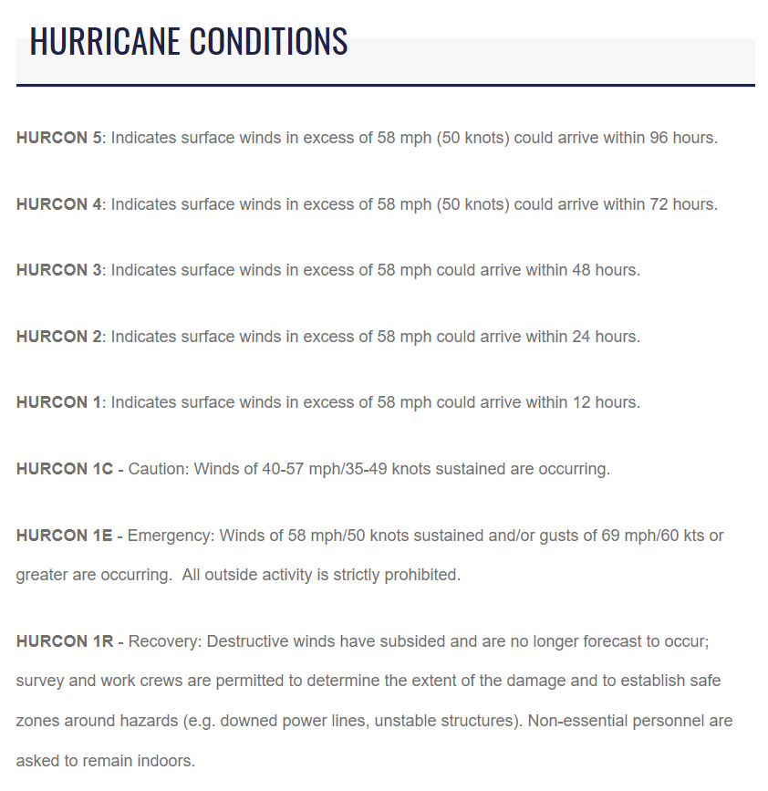 Florida SOCCENT Air Force Base Declares HURCON 3 Zone A Evac