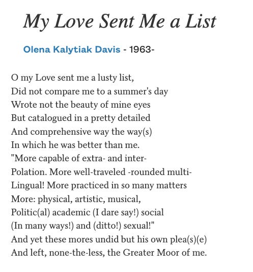 The List Poem - by Maya C. Popa - Poetry Today