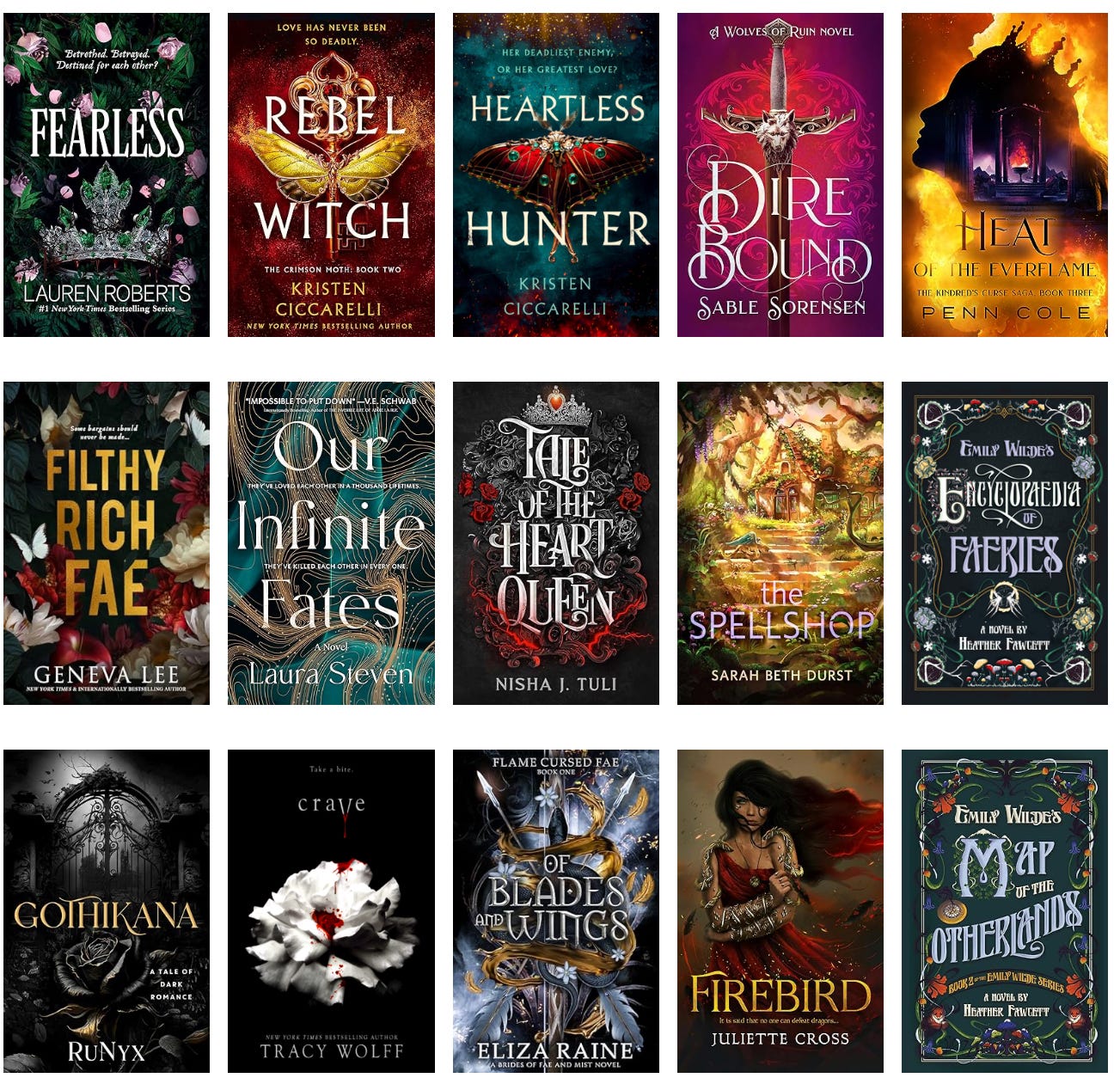 Top 15 Most-Read Romantasy books: Week of June 1