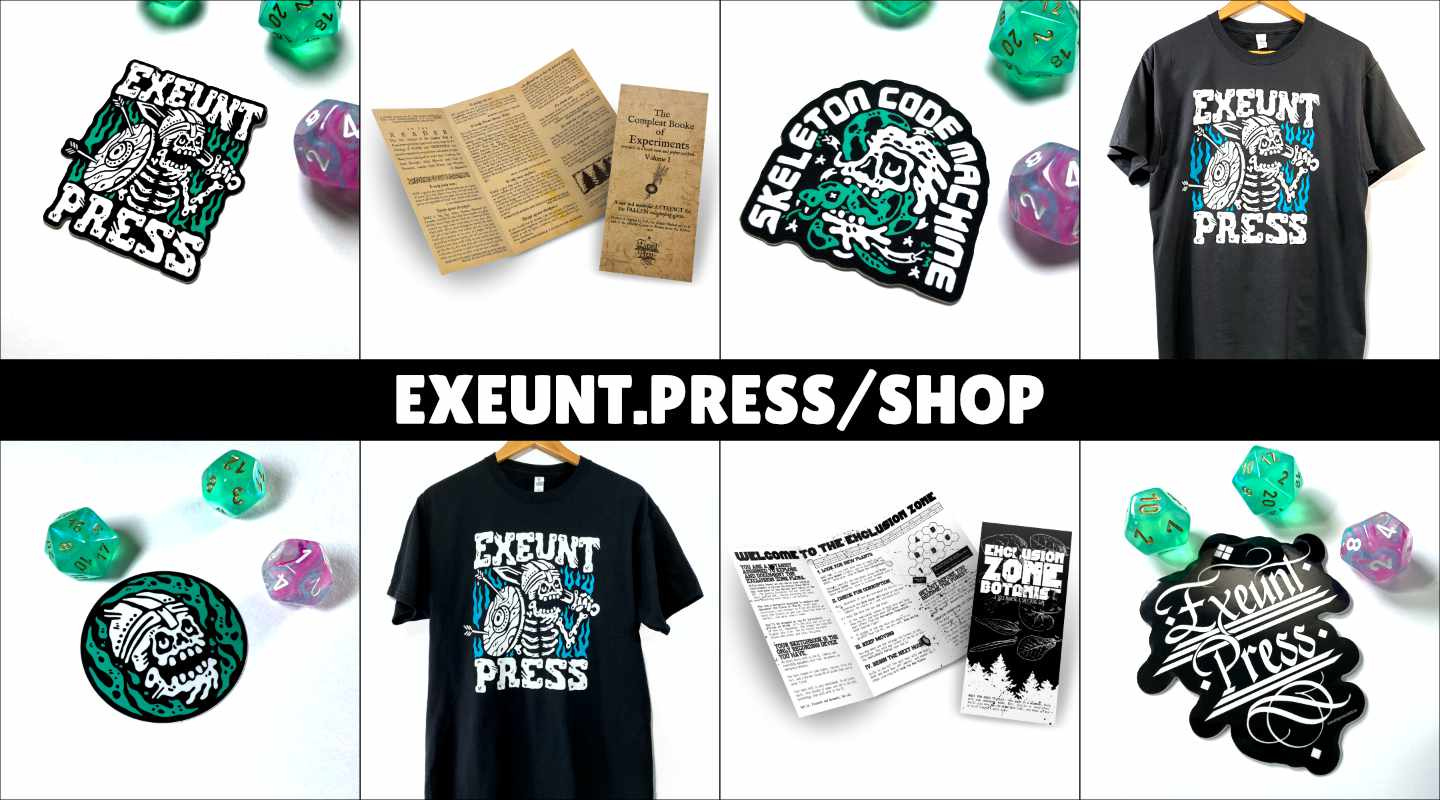 The Exeunt Press Shop is now open - by Exeunt Press