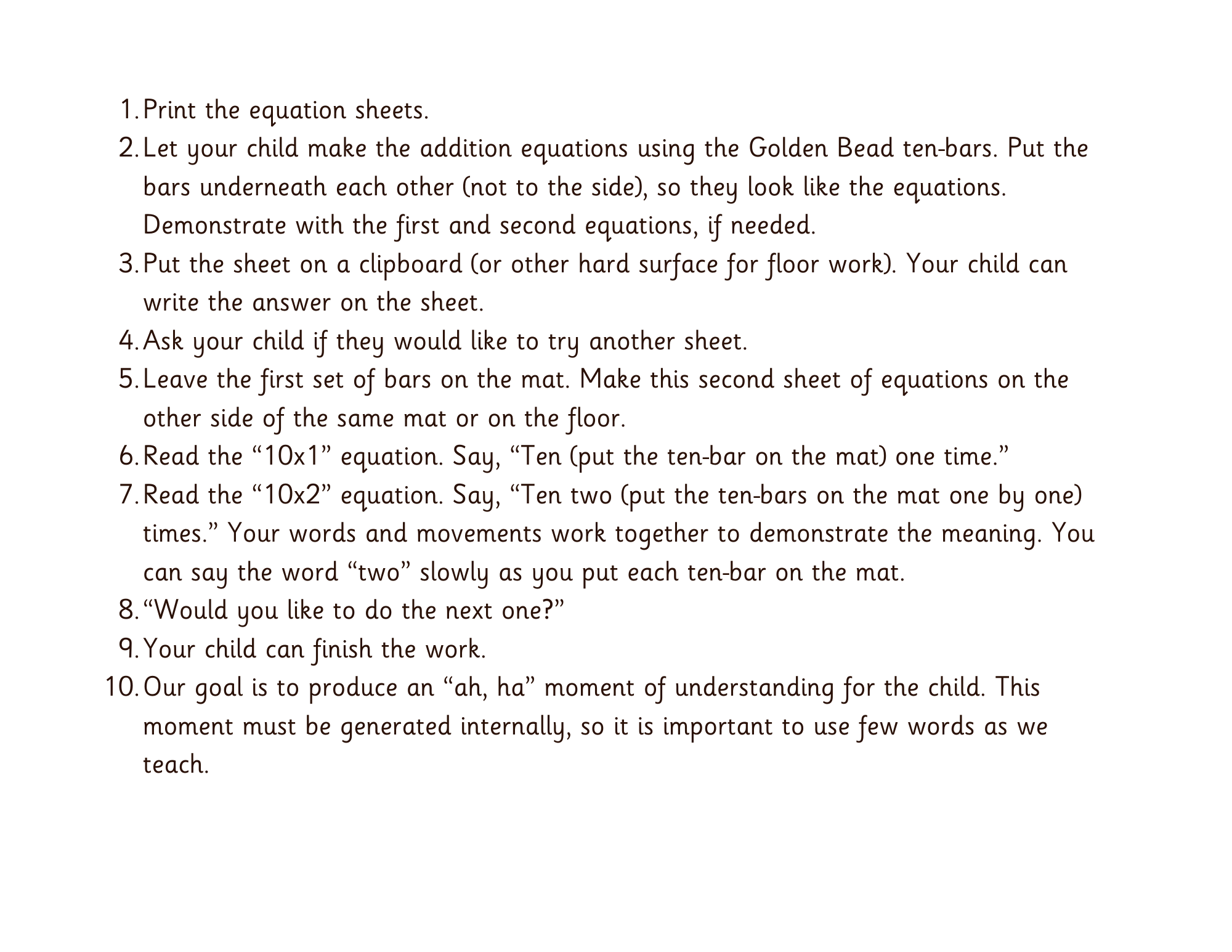 Math Sheets to Download - by Mercy - My Montessori House