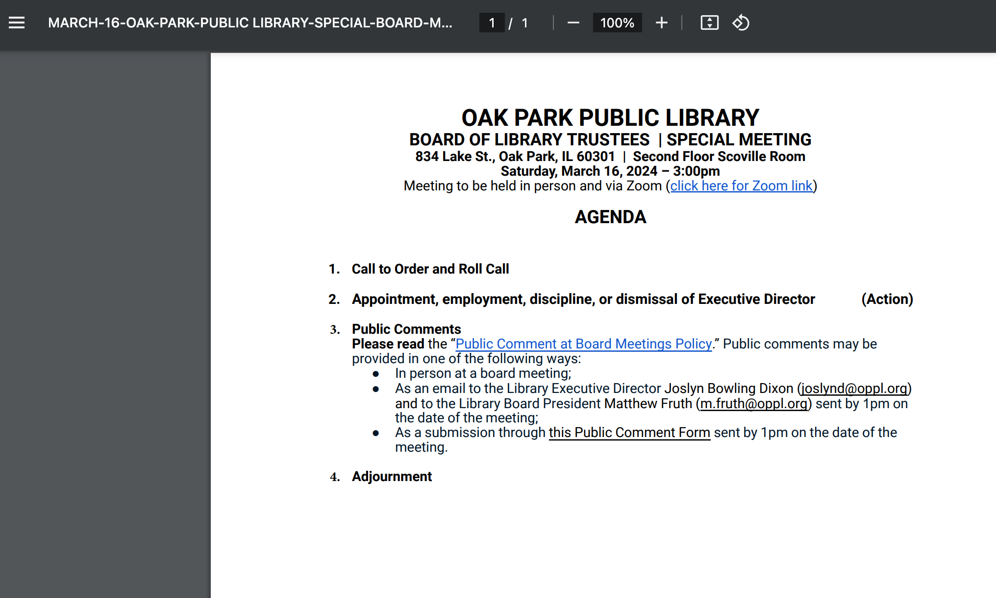 What Is Going On at Oak Park Public Library?