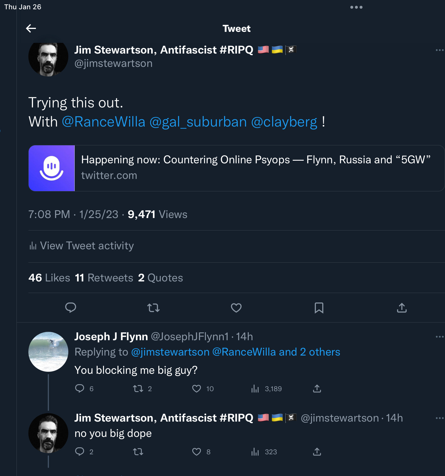 Updates and Thanks - by Jim Stewartson