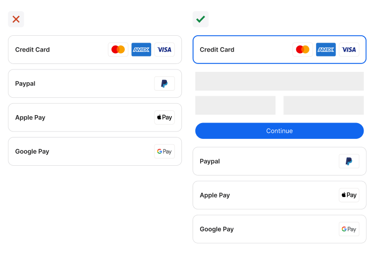 Payment Flow UX: Selecting a Payment Method - by Anthony