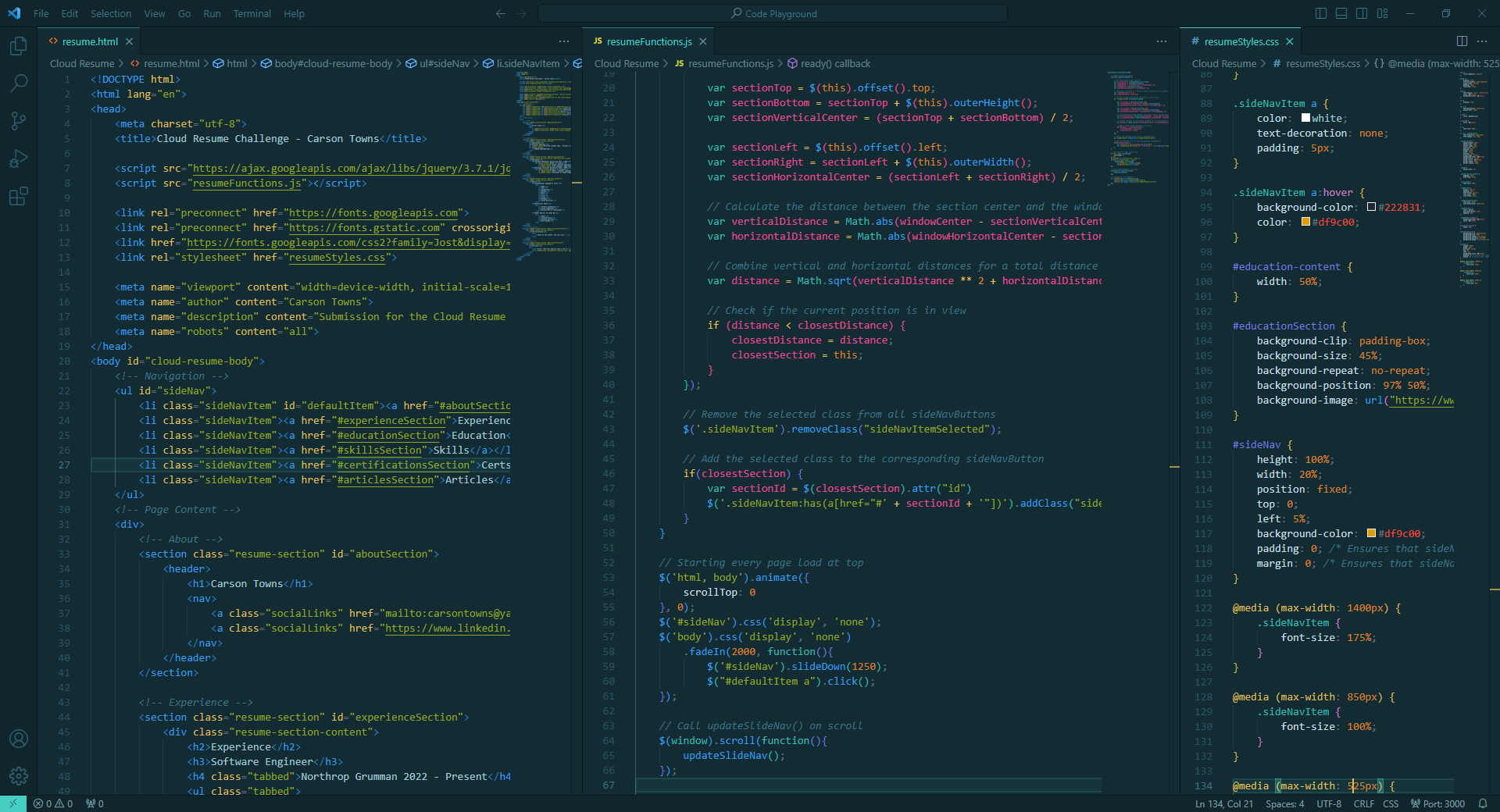 The Cloud Resume Challenge: Part I - by Carson Towns