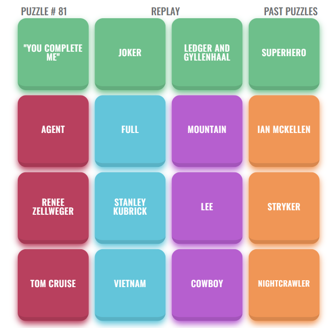 Cine2Nerdle: How to Cross (2 of 4) - T Campbell's Grid