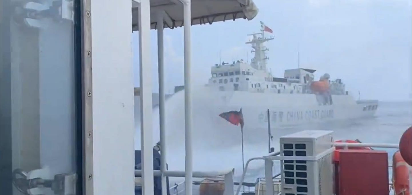 Philippines: Chinese Coast Guard Water Cannons Philippine BFAR Vessel ...
