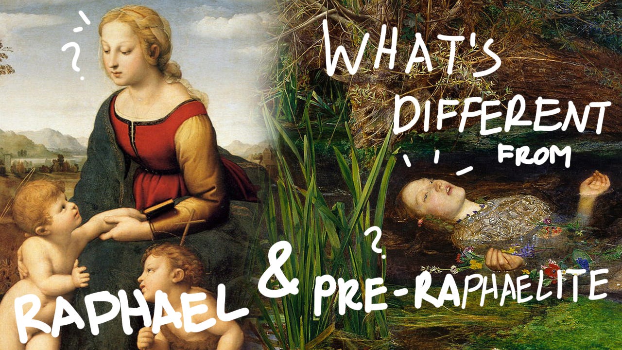 What's the difference between Pre-Raphalite and Raphael's Paintings?
