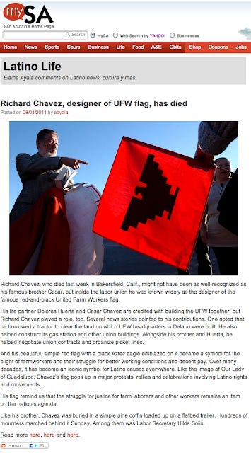 Richard Chavez, Flags, the UFW, and History... via LATINO LIFE | Elaine ...
