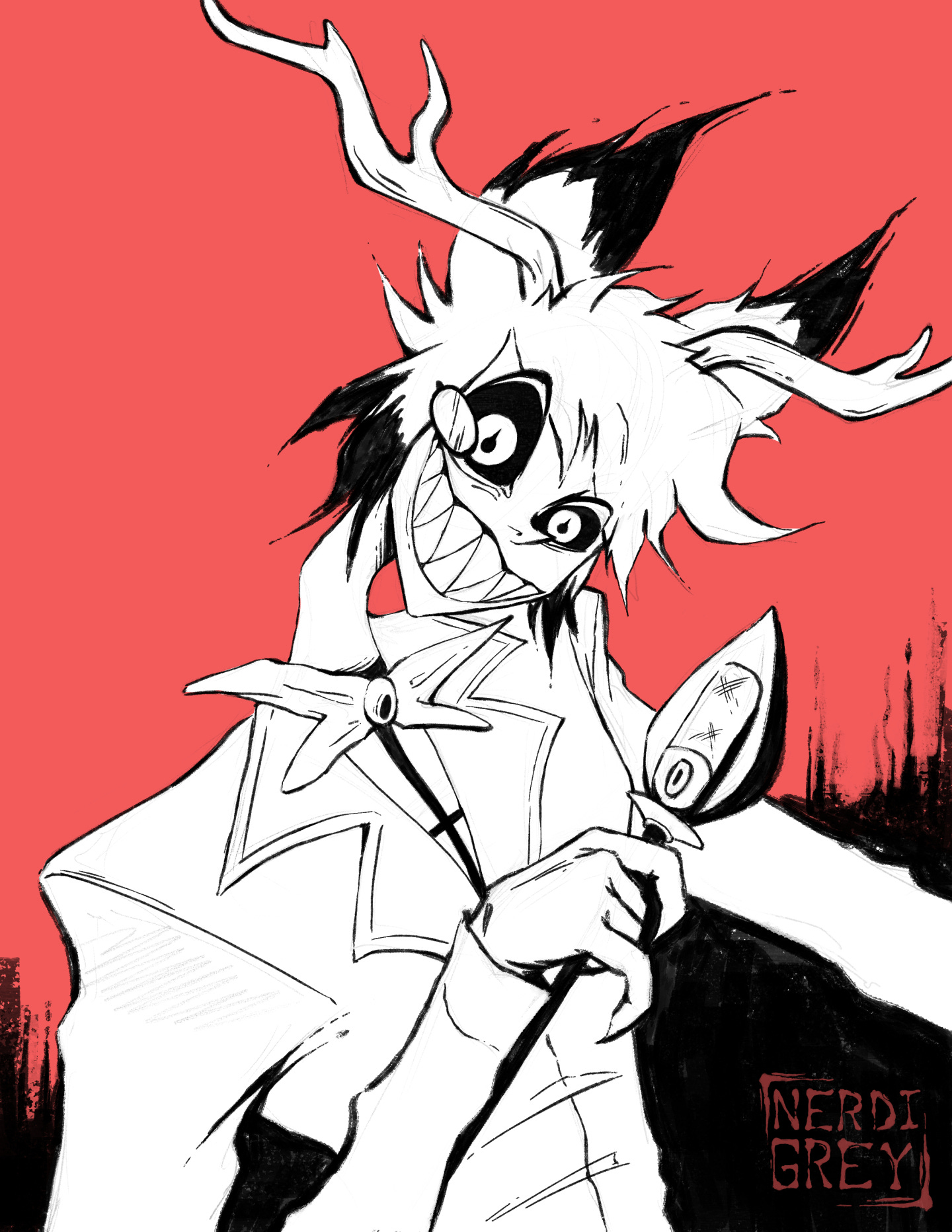 Alastor - The Radio Demon - Nerdi Grey