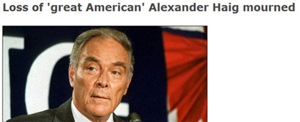 BBC Mourns 'Great American' Alexander Haig - by Ken Layne