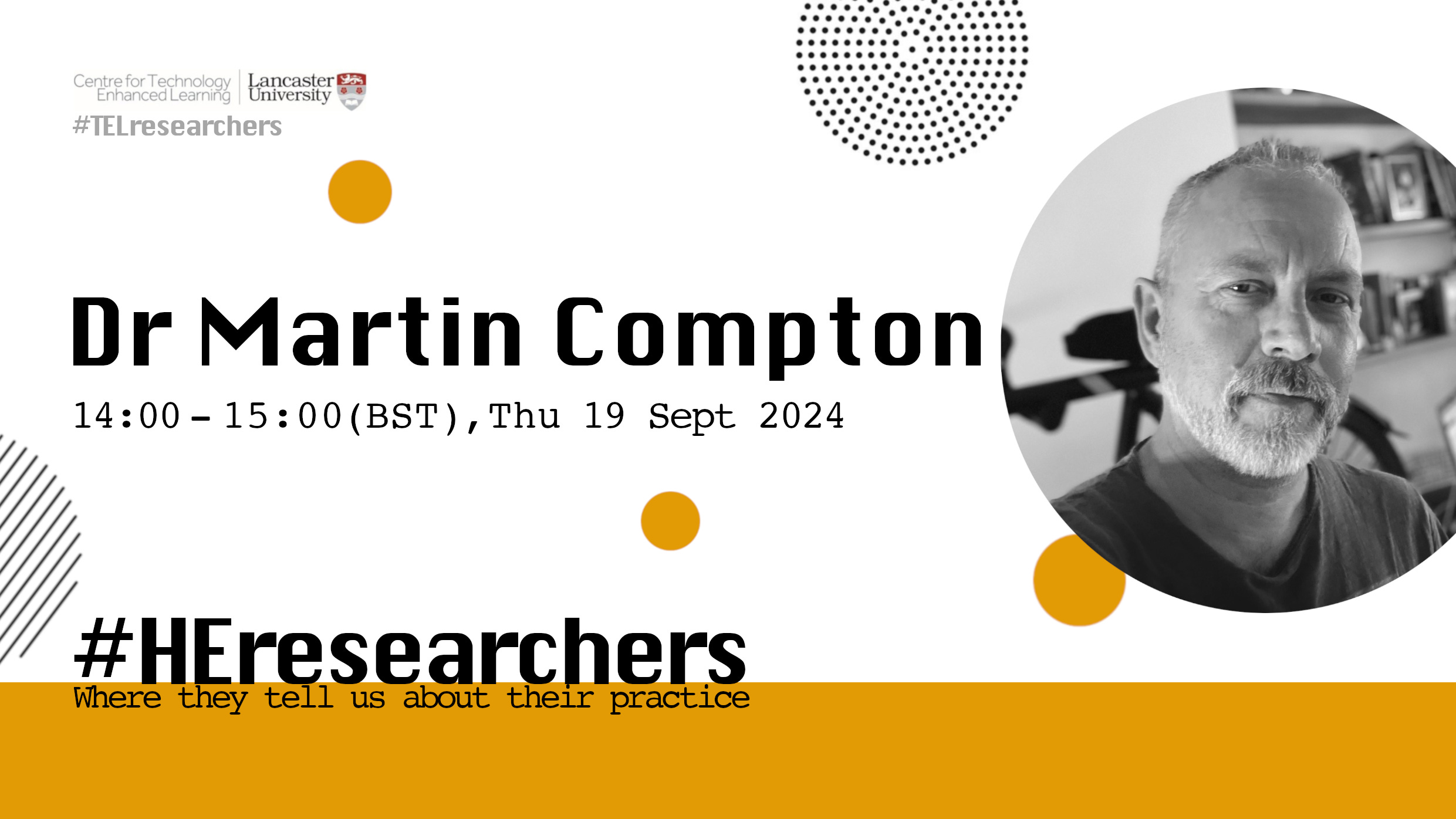 #TELresearchers & #HEresearchers with Dr Martin Compton