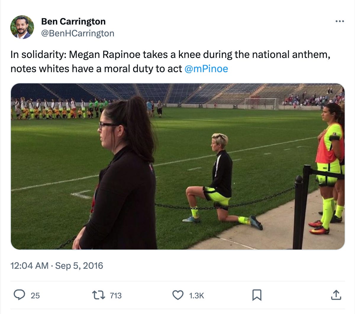 Remembering the night Rapinoe's protest got 'hijacked'
