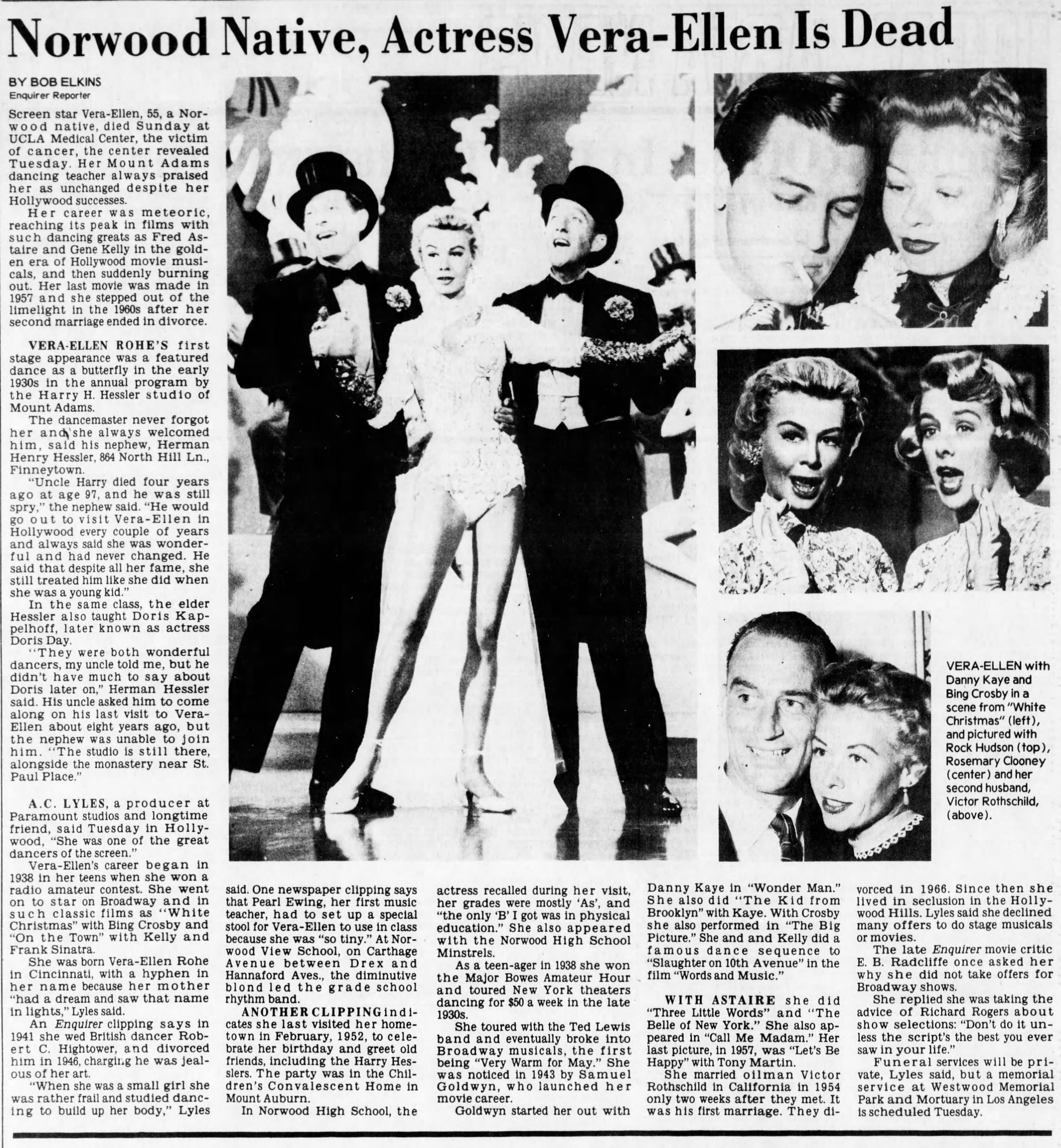 White Christmas And The Other Local Connection: Vera-Ellen Rohe