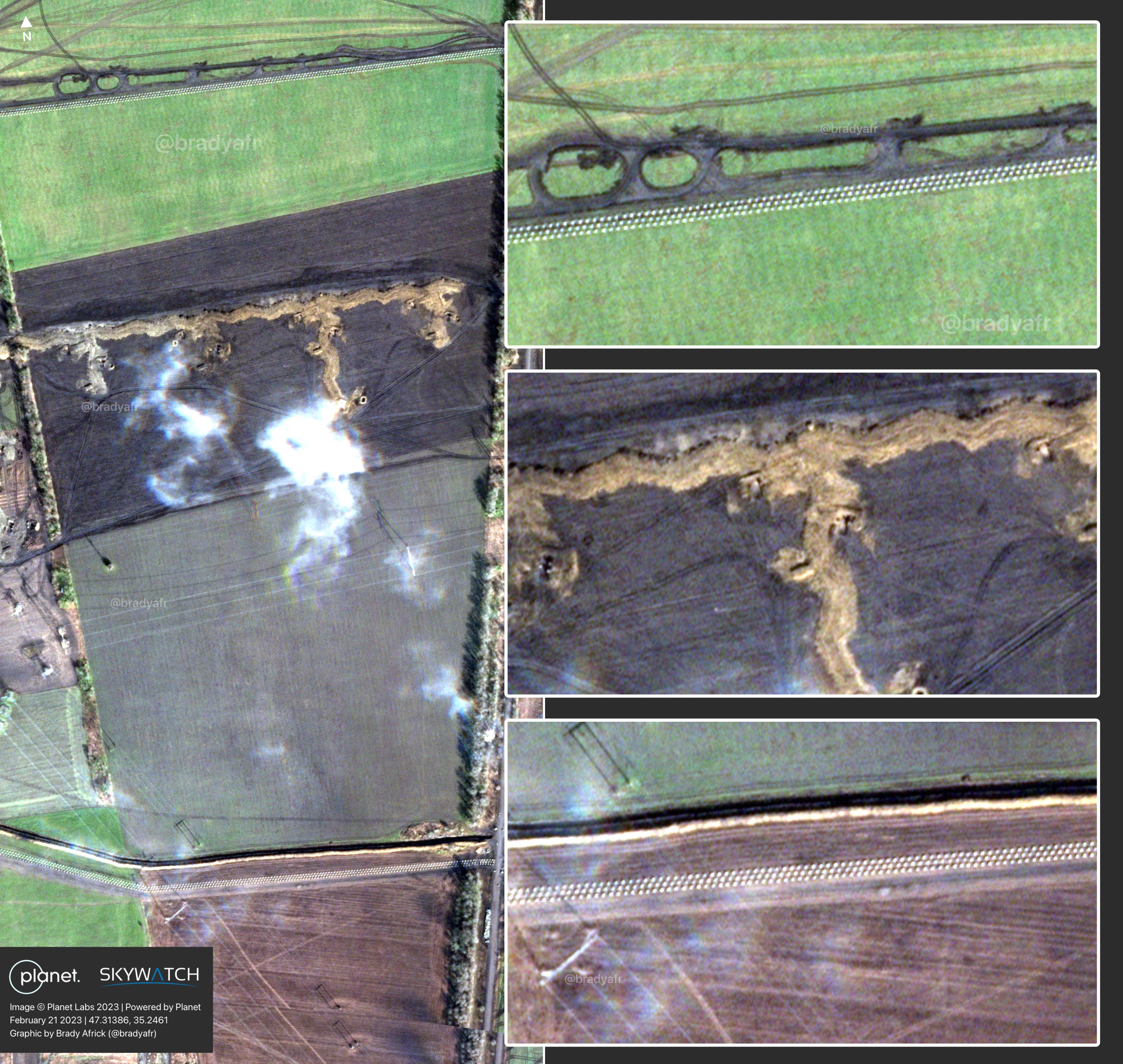 Russian field fortifications in Ukraine