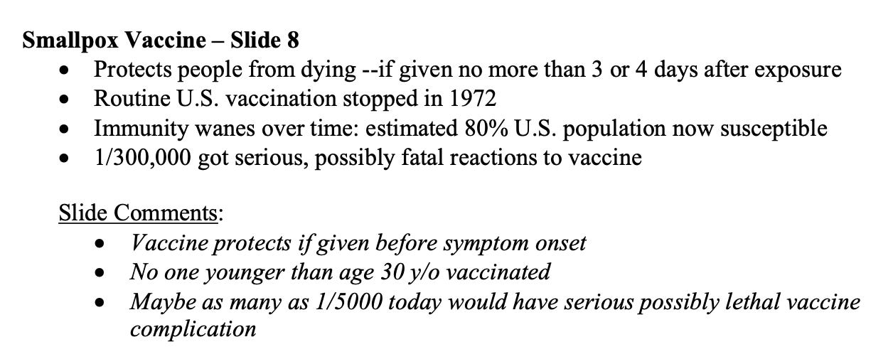 Eugyppius BOOM! writing about Smallpox & Dark Winter biodefense ...