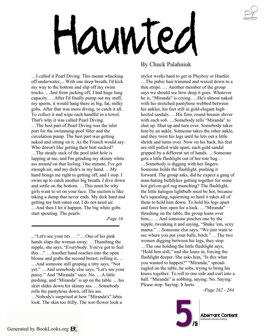 39th #FilthyBooks Example: Haunted by Chuck Palahniuk. Another Sexually ...