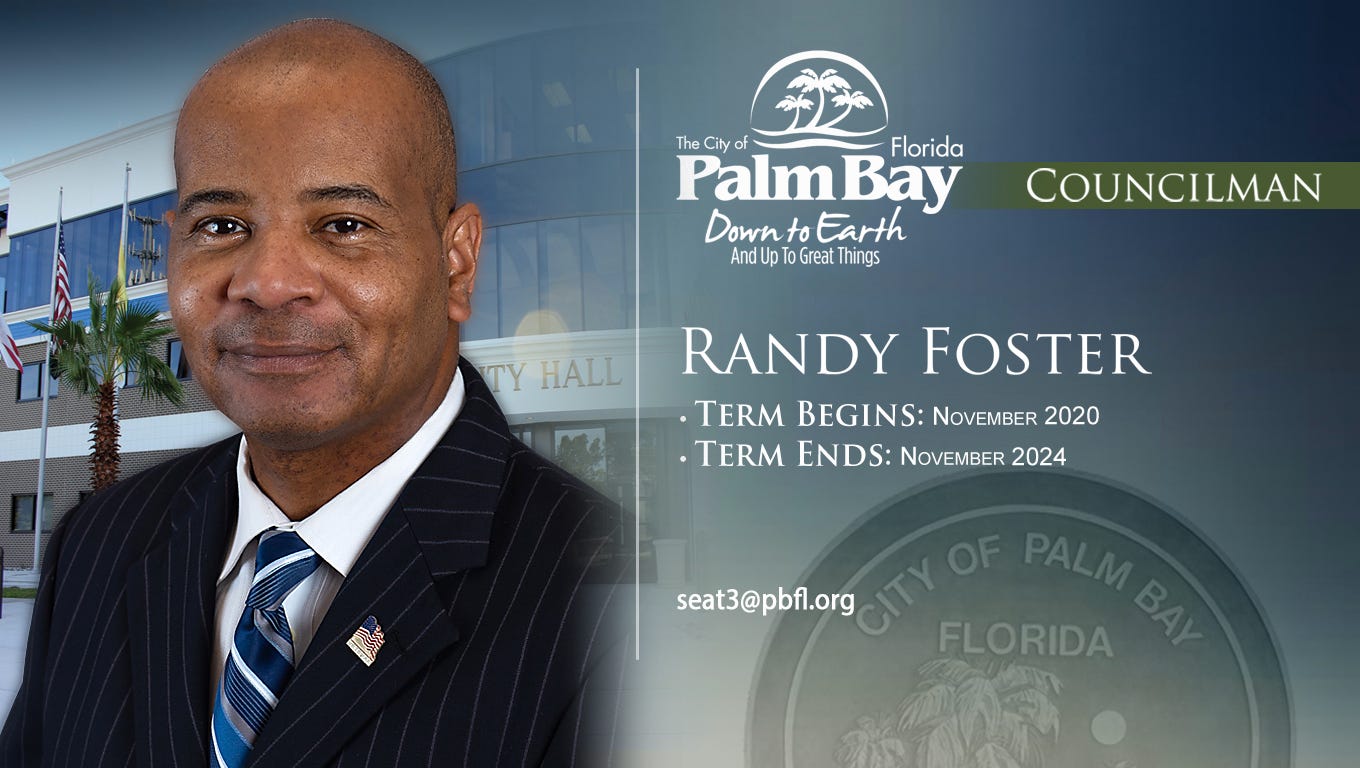 🌴 Palm Bay Councilman Randy Foster Resigns Due to Health Issues.