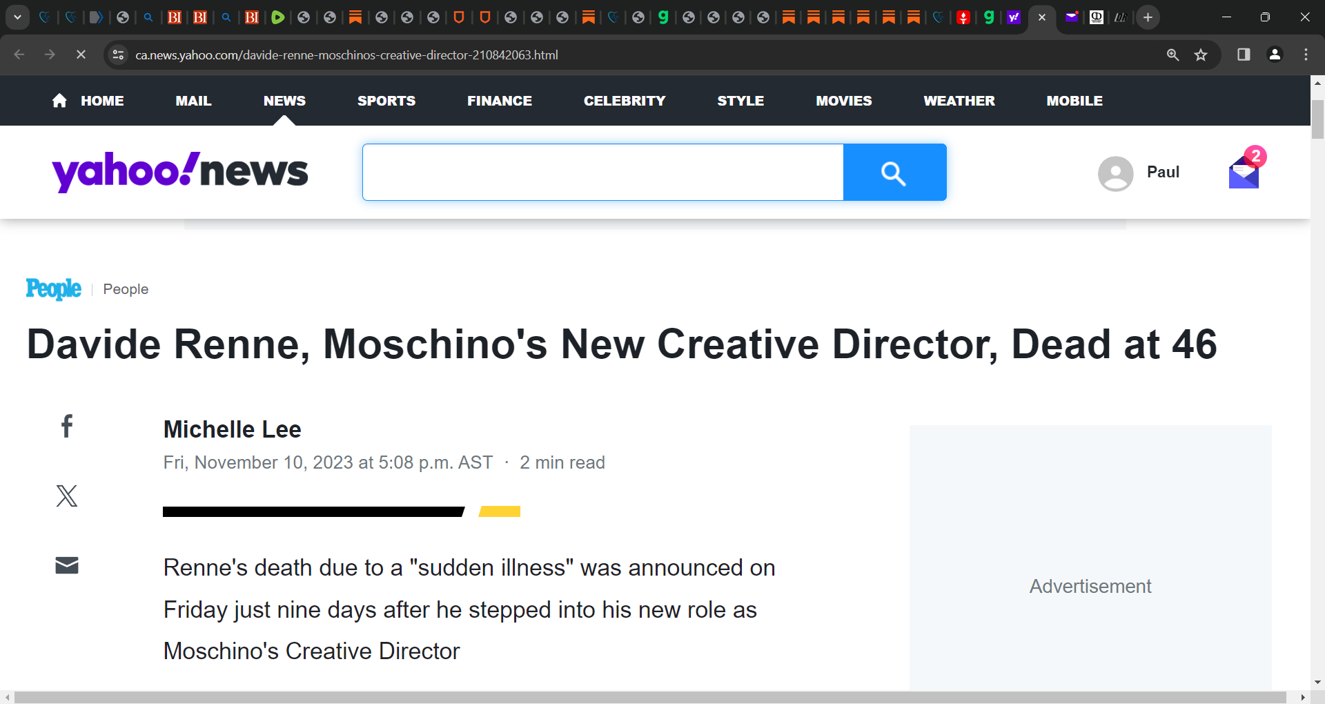 Italian Fashion Designer David Renne Dies at 46 New York Times ...