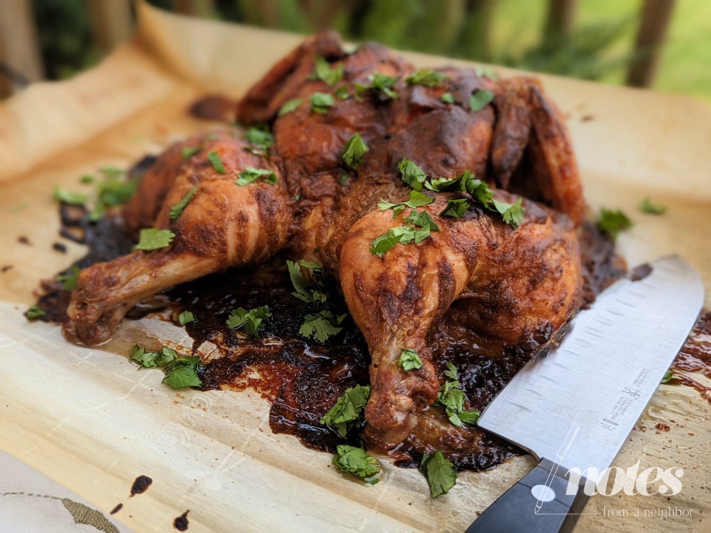 Spatchcocked Gyro Chicken - by Angie Alt